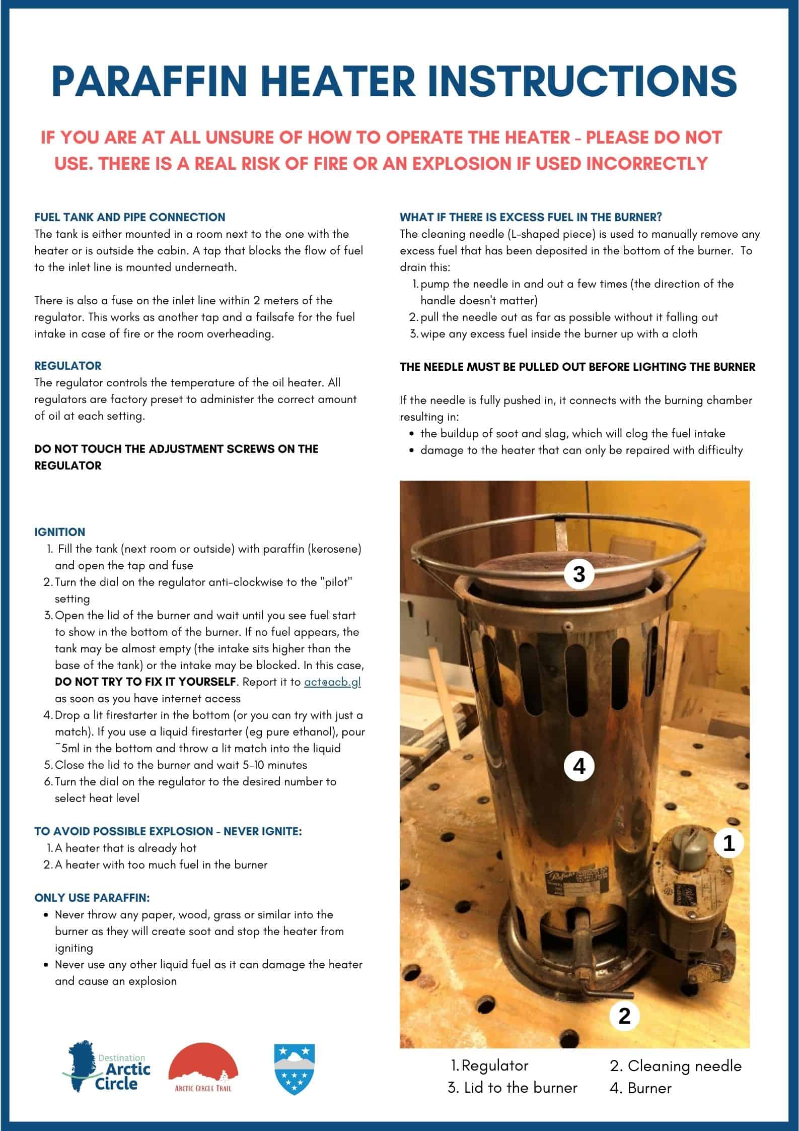 Using the heaters - Arctic Circle Trail huts